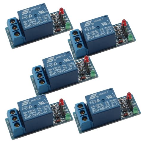 Buy Rees52 5 Pcs 5v Relay Module For Arduino Arm Pic Avr Mcu 5v