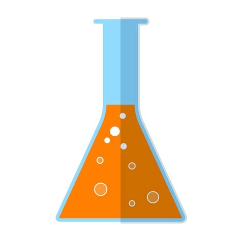 Premium Vector Chemical Flask Icon Orange Liquid In A Laboratory Flask