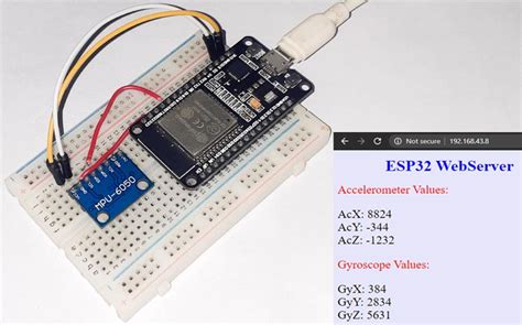 mpu6050 gyro sensor interfacing with esp32 board 56 off