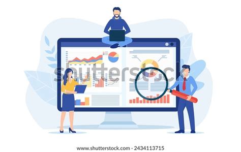 Data Analytics Dashboard Business Finance Report Stock Vector Royalty