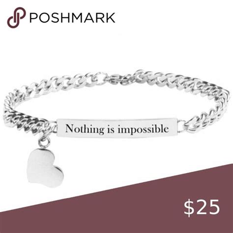 Nothing Is Impossible Stainless Steel Inspirational Bracelet