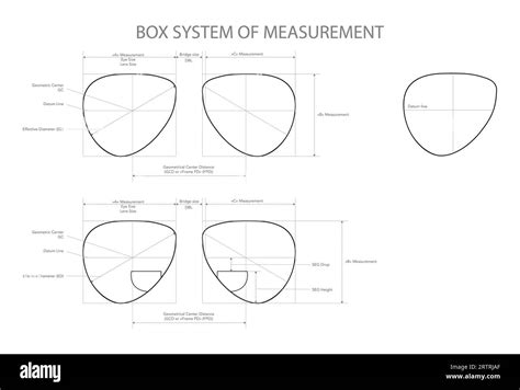 Set Of Box System Of Measurement Of Lens Glasses Eye Frame Fashion