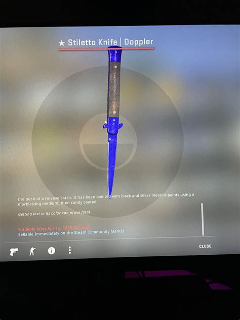How Lucky Am I Factory New Sapphire Doppler Stiletto Knife No Stat