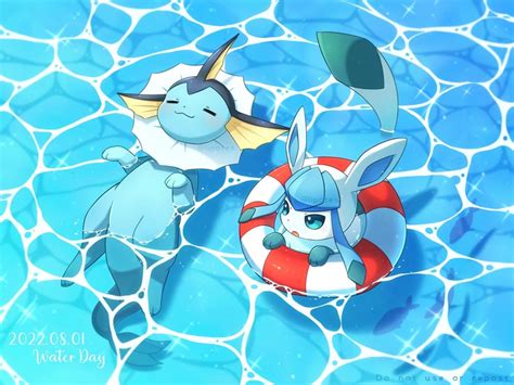 Glaceon And Vaporeon Pokemon Drawn By Alopias Danbooru