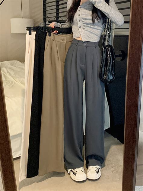 Wione S 6xl23 46 Plus Size Suit Pants Women Long Pants High Waist