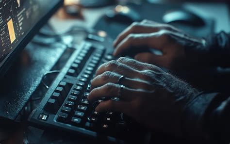 Hands Typing Rapidly On A Computer Keyboard Premium AI Generated Image