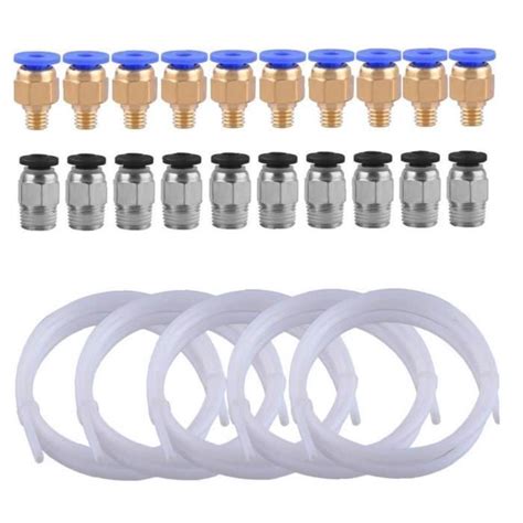 Tuyau de tube téflon Set PTFE avec 10 raccords PC4 M6 Connecteur