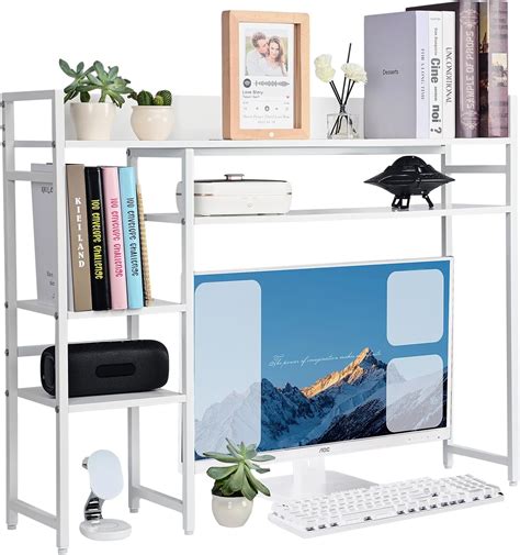 Fuyao 3 Tier Metal Hutch Bookcase Organizer Sturdy Desktop