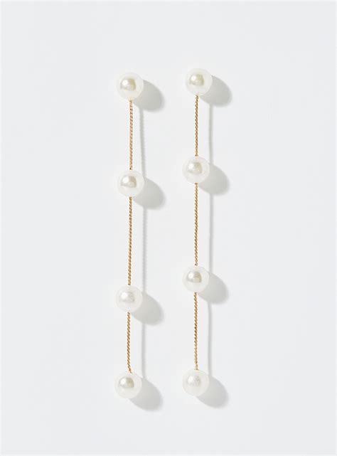 Long Pearly Bead Earrings Simons Shop Womens Earrings Online Simons
