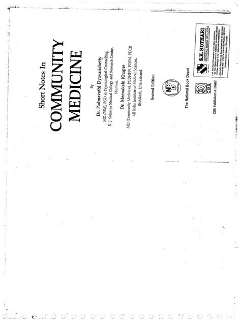 Community Medicine Short Notes Dr Dyavarishetty Pdf