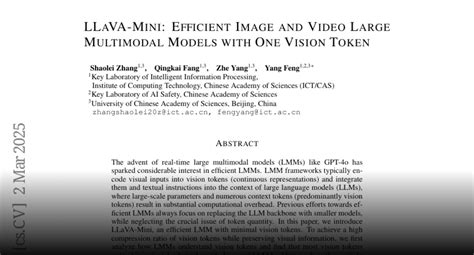 Paper Page Llava Mini Efficient Image And Video Large Multimodal