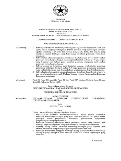 Uu Nomor 10 Tahun 2004 Pdf