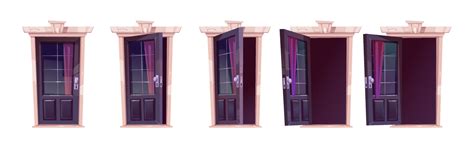 Cartoon Door Opening Motion Sequence Animation Set 15370472 Vector Art