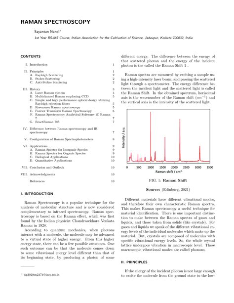 Pdf Raman Spectroscopy