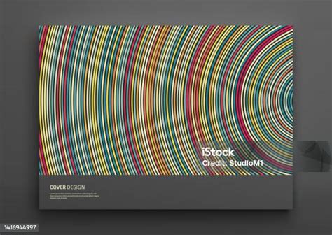 많은 얇은 선이있는 추상적 인 원형 배경 노이즈 효과가 있는 많은 랜덤 서클 표지 디자인 템플릿을 참조하십시오 광고 마케팅 또는 프레젠테이션을 위한 벡터 일러스트레이션입니다