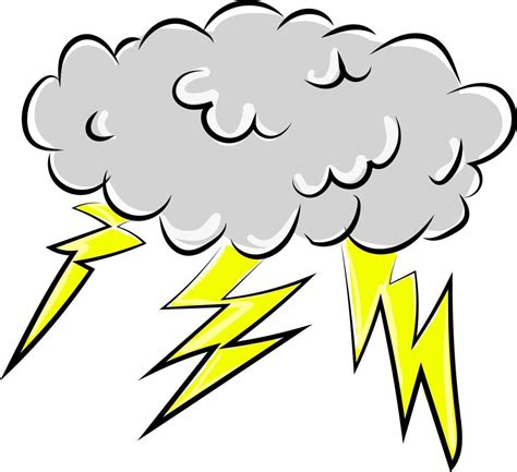 Thunder Cloud Illustration Vector On White Background Vector Art At Vecteezy