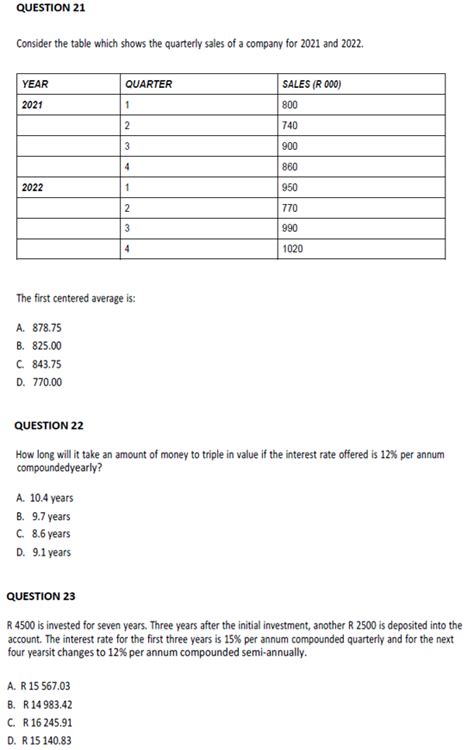 Solved Question Consider The Table Which Shows The Chegg