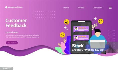 고객 의견 개념 디자인 사람들은 투표 검토 결과를 제공 합니다 웹 방문 페이지 Ui 모바일 앱 배너 템플릿에 적합 합니다 벡터