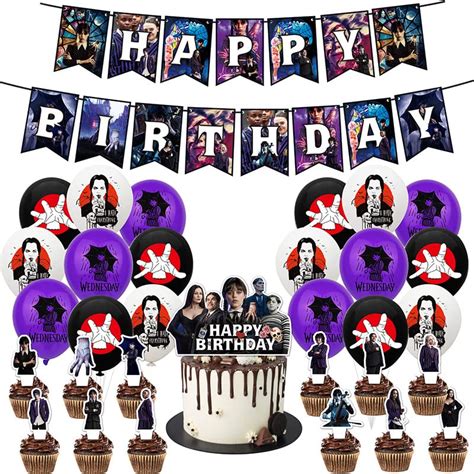 Buy Wednesday Addams Birthday Party Decorations Supplies Happy Birthday