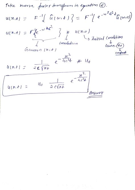 [solved] Example 2 Using Fourier Transform Solve The Heat Equation
