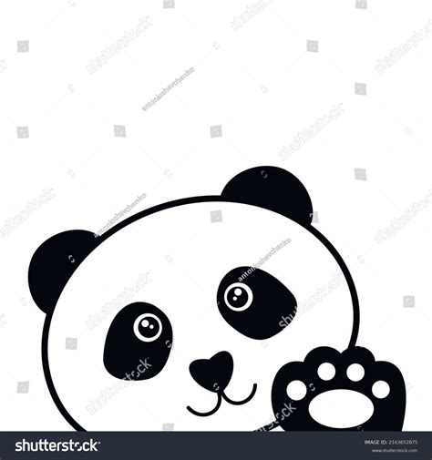 Vector Illustration Cute Panda Waving Paw Stock Vector Royalty Free Shutterstock
