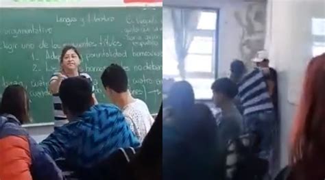 Video “¿qué Te Pasa” Mujer Entra A Salón Y Golpea A Alumno Que Le