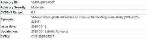 Broadcom Patches Vmware Tools Vulnerability Cve 2025 22247