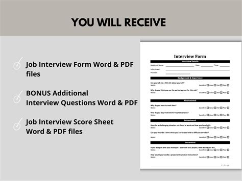 Editable Job Interview Form Printable Template For Employers With