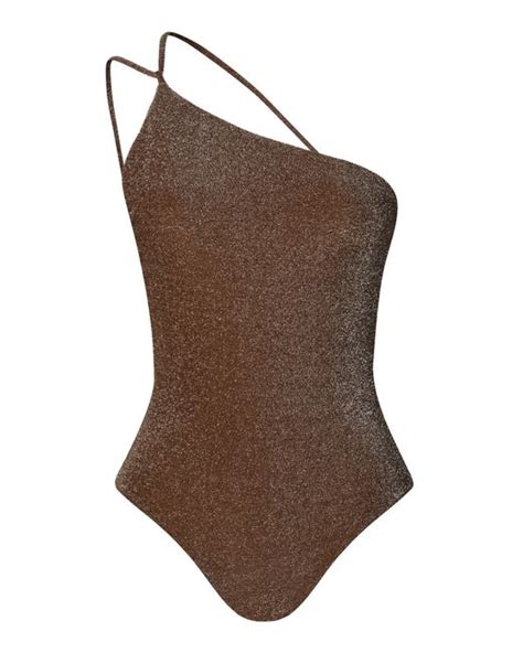 Johanna Ortiz Fire Glittered Asymmetric One Piece Swimsuit In Brown Lyst