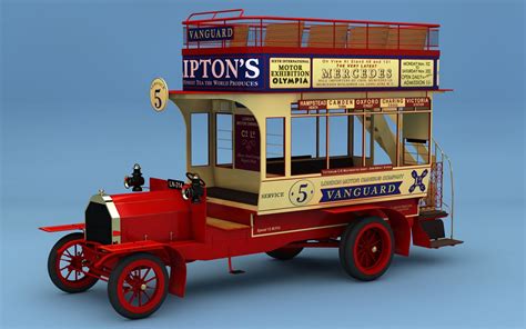Open Top Double Decker Hop On Off Tour Bus Rigged 3d Model 179 Max
