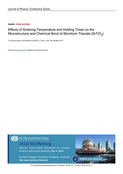 Pdf Effects Of Sintering Temperature And Holding Times On The