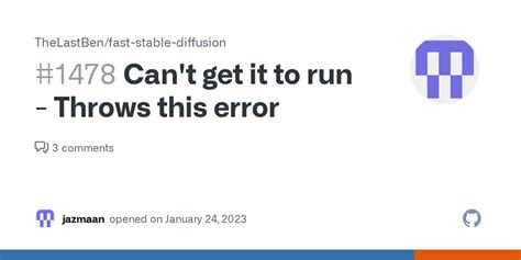 Cant Get It To Run Throws This Error · Issue 1478 · Thelastbenfast