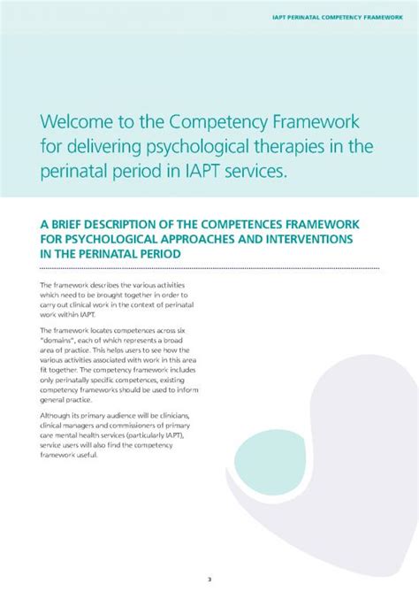 Iapt Perinatal Competancy Framework Final Version Sept 2021 1