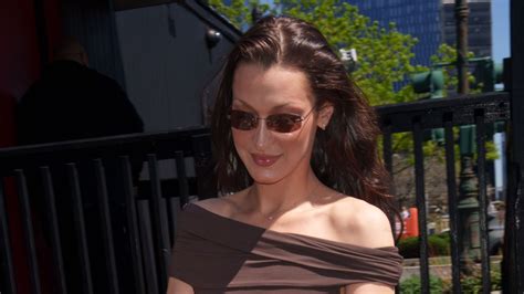 Bella Hadid Frees The Nipple In A Simple Sheer Top And The Look Is Surprisingly Wearable Glamour