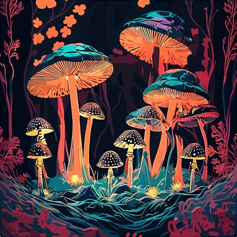 Download Ai Generated Mushroom Forest Royalty Free Vector Graphic