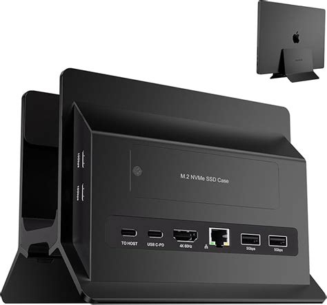 Amazon Com Vertical MacBook Docking Station PULWTOP Docking Station For Mac Mini With M NVMe