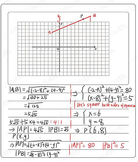 solved find the coordinates of p so that p partitions the directed