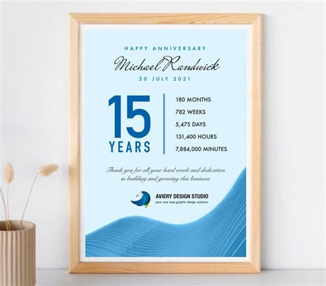 15th Work Anniversary Print 15 Year Employee T Work Anniversary