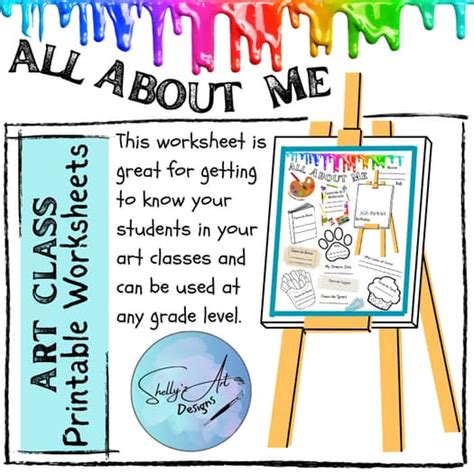 All About Me Worksheet For Art By Shellyz Art Designs Tpt