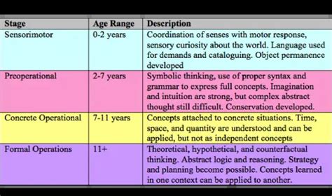 Piaget S Theory Of Cognitive Development