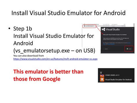 Ppt Installation Of Visual Studio Android Emulator And Android Studio Powerpoint Presentation