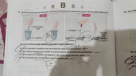 B Bb B B 11 çözeltisi Kullanılarak Ger Ortaokul Fen Bilgisi