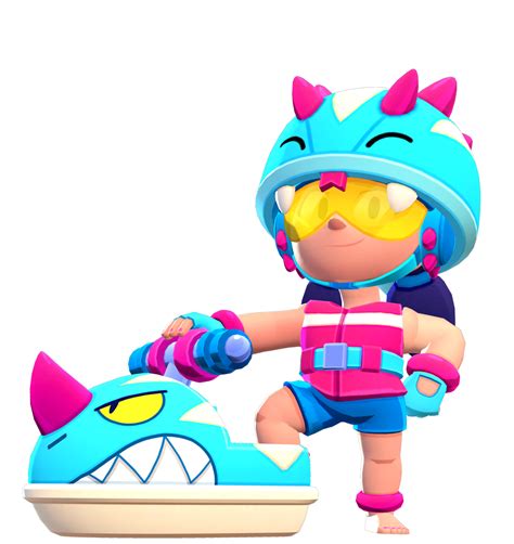 Coloriage Brawl Stars Jurassic Splash Jacky Jet Ski 7