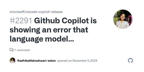 Github Copilot Is Showing An Error That Language Model Unavailable