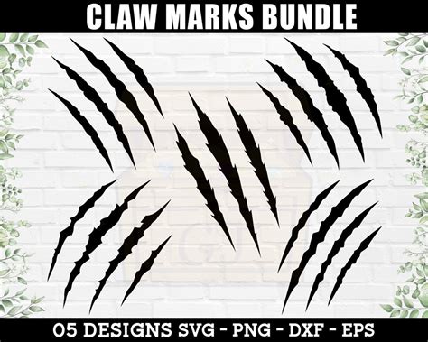 Claw Marks Svg Bundle Claw Marks Clipart Scratch Svg Tiger Etsy