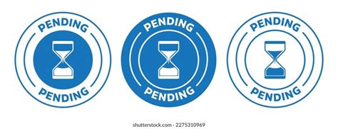 Pending Icon Blue White Time Icon Stock Vector Royalty Free