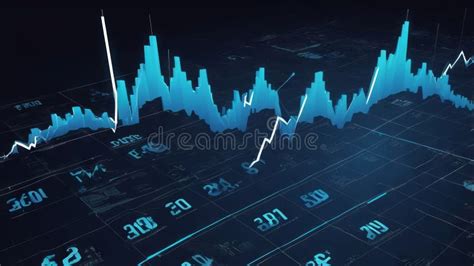 Abstract Blue Digital Data Visualization Of Rising Stock Market Trend Generative Ai Stock