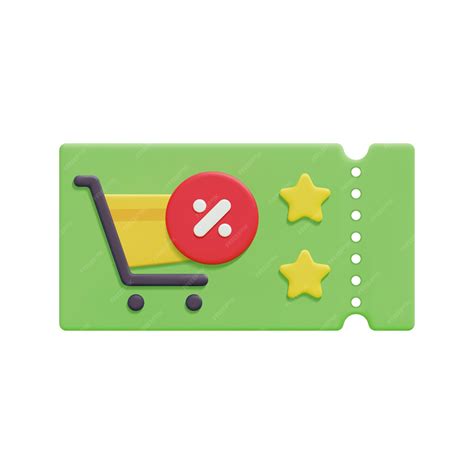 흰색 배경에 3d 상품권 아이콘 벡터 격리 됨 3d 쇼핑 상품권 로열티 프로그램 및 포인트 개념 적립 만화 최소한의 스타일 3d 아이콘 벡터 렌더링 그림 프리미엄 벡터