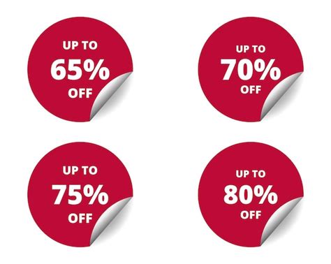 Premium Vector 65707580 Percent Off Round Sticker Sign Sticker Banner