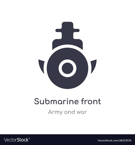 Submarine Front View Icon Isolated Submarine Vector Image